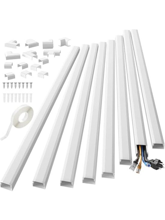 Other | White Cable Raceway Wall Cord Hider Wire Cover Tv Mount Home ...